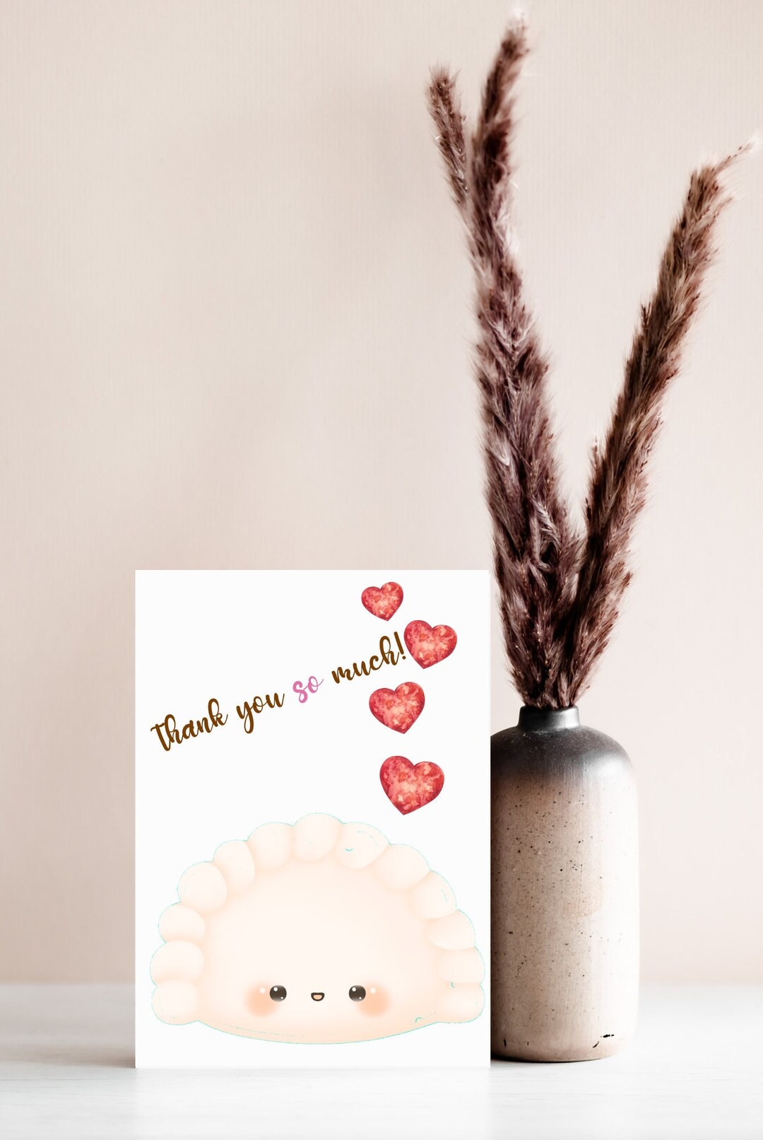 A Little Dumpling Thank You Card Printable- Editable Dim Sum Thank You ...