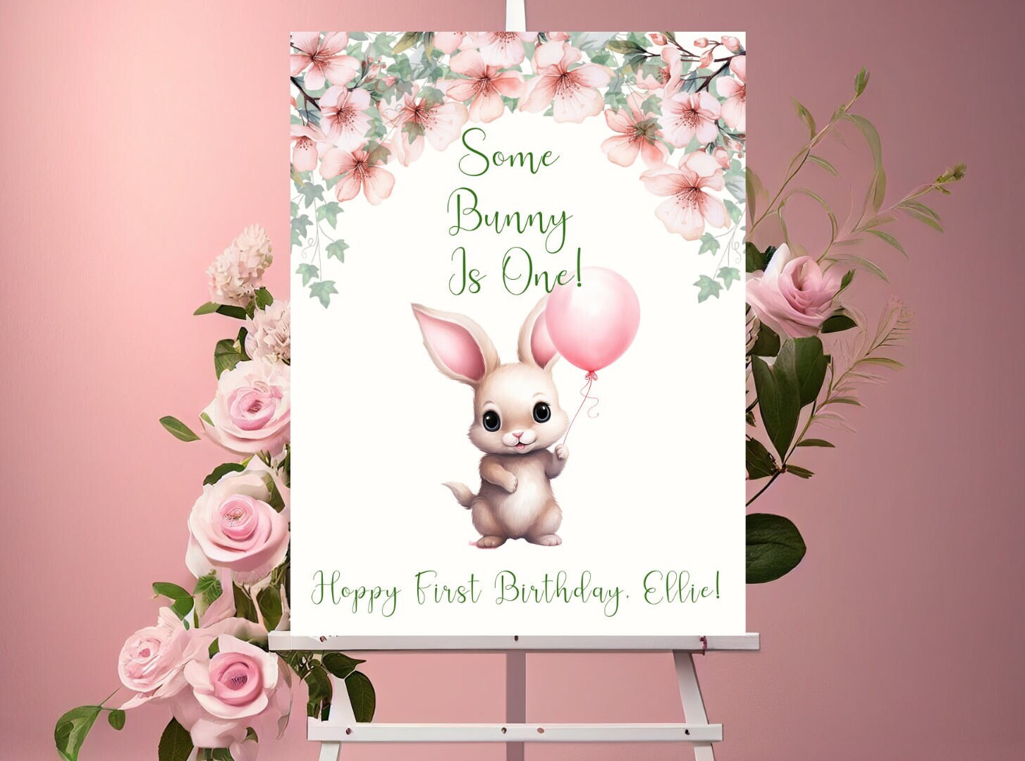 Some Bunny is One Birthday Party Welcome Poster- Some Bunny is Turning ...