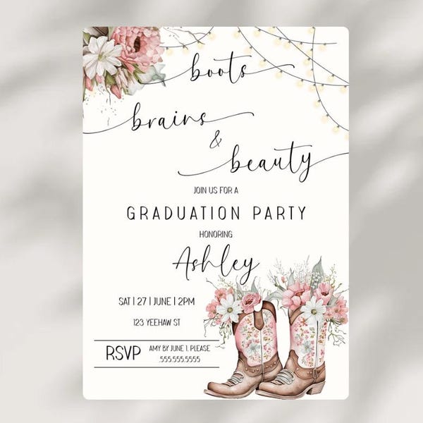 Cowboy Graduation Invites - Etsy
