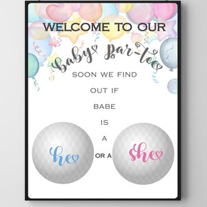 Golf Gender Reveal Printable Welcome Sign- Editable Welcome Poster ...