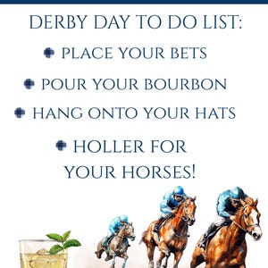 Derby Day Welcome Sign Horse Racing Party Kentucky Derby Hat Party Run ...