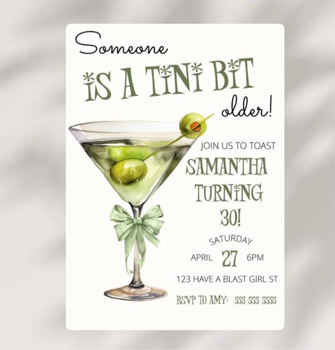 A Tiny Bit Older by A Tini Bit Martini Birthday Party Welcome Sign ...