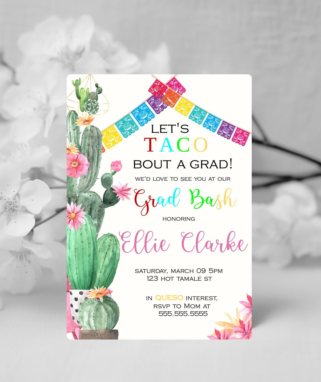 TACO Bout Graduation Invite Fiesta Graduation Party Invitation Class of ...