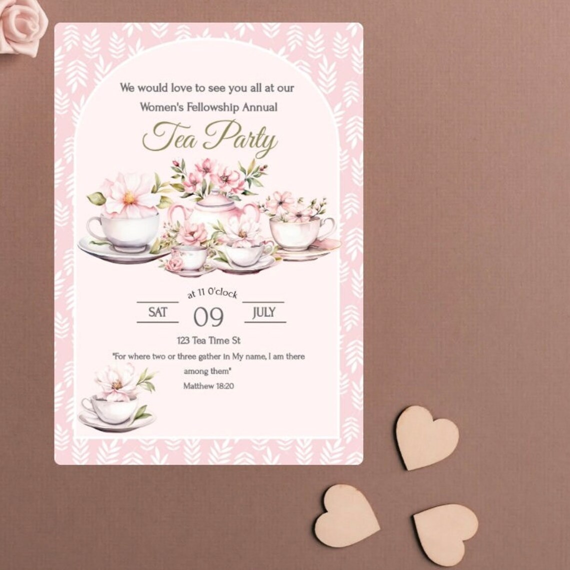 Women's Ministry Tea Party Invitation Women's Bible Study Tea ...