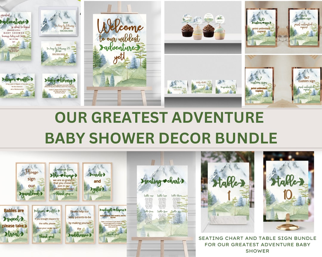 Our Greatest Adventure Baby Shower Decor Bundle- Adventure Begins ...