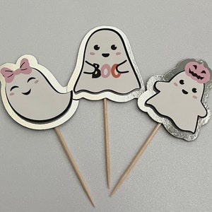 Cute Ghost Cupcake Toppers Girly Halloween Ghost Party Decor Custom ...