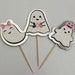 Cute Ghost Cupcake Toppers Girly Halloween Ghost Party Decor Custom ...