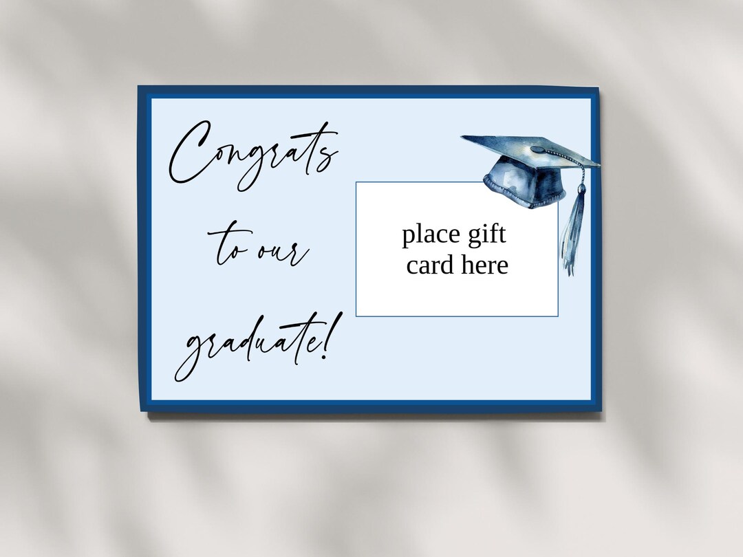 Blue Gift Card Holder Graduation Present Printable Gift Card High ...