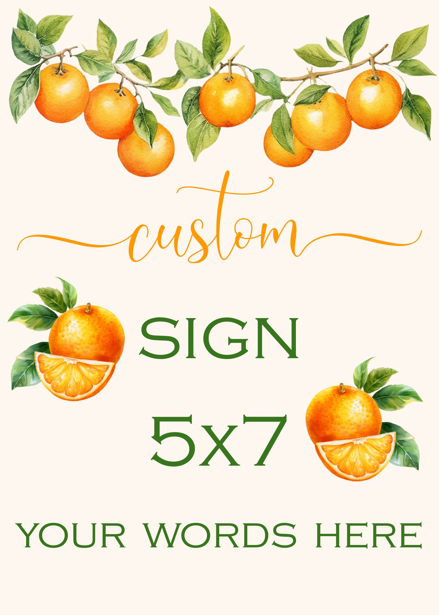 Little Cutie on the Way Printable Custom Sign 5x7 Citrus Baby Reveal ...