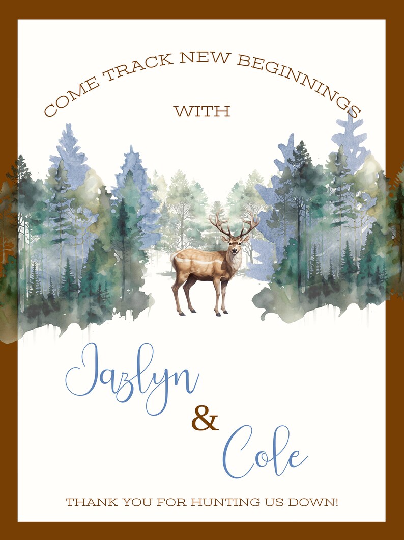 Deer Hunting Baby Shower New Little Hunter Welcome Sign- Forest Theme ...