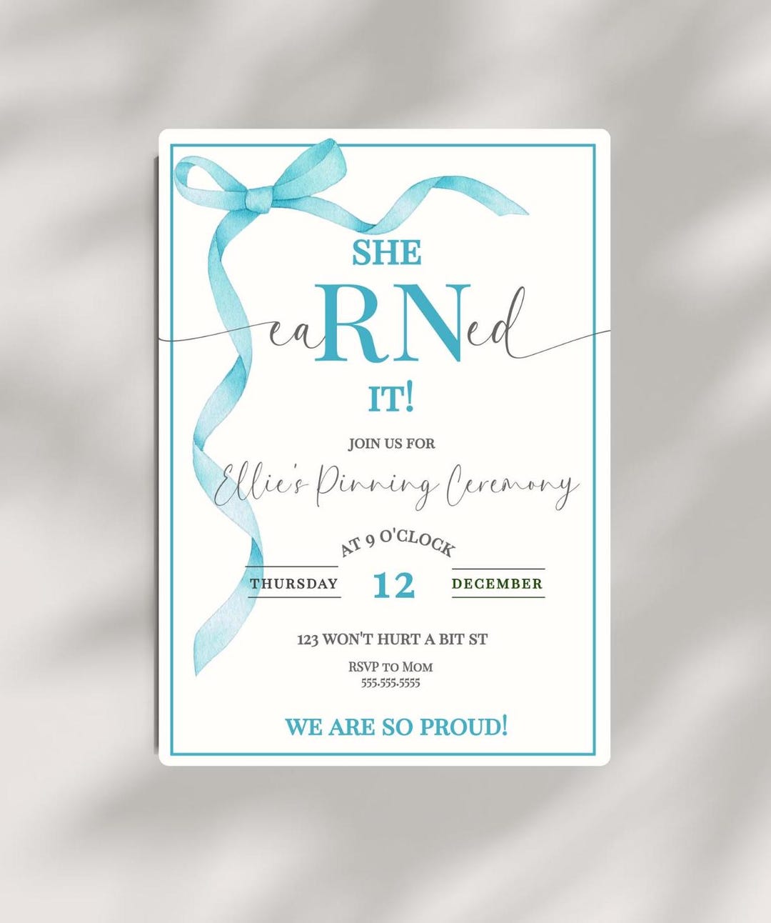 Nurse Pinning Ceremony Invitation RN Grad Party RN Graduation ...