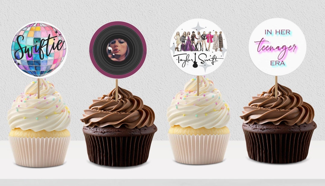 Taylor Swift Birthday Printable Cupcake Toppers Editable Swiftie Party ...