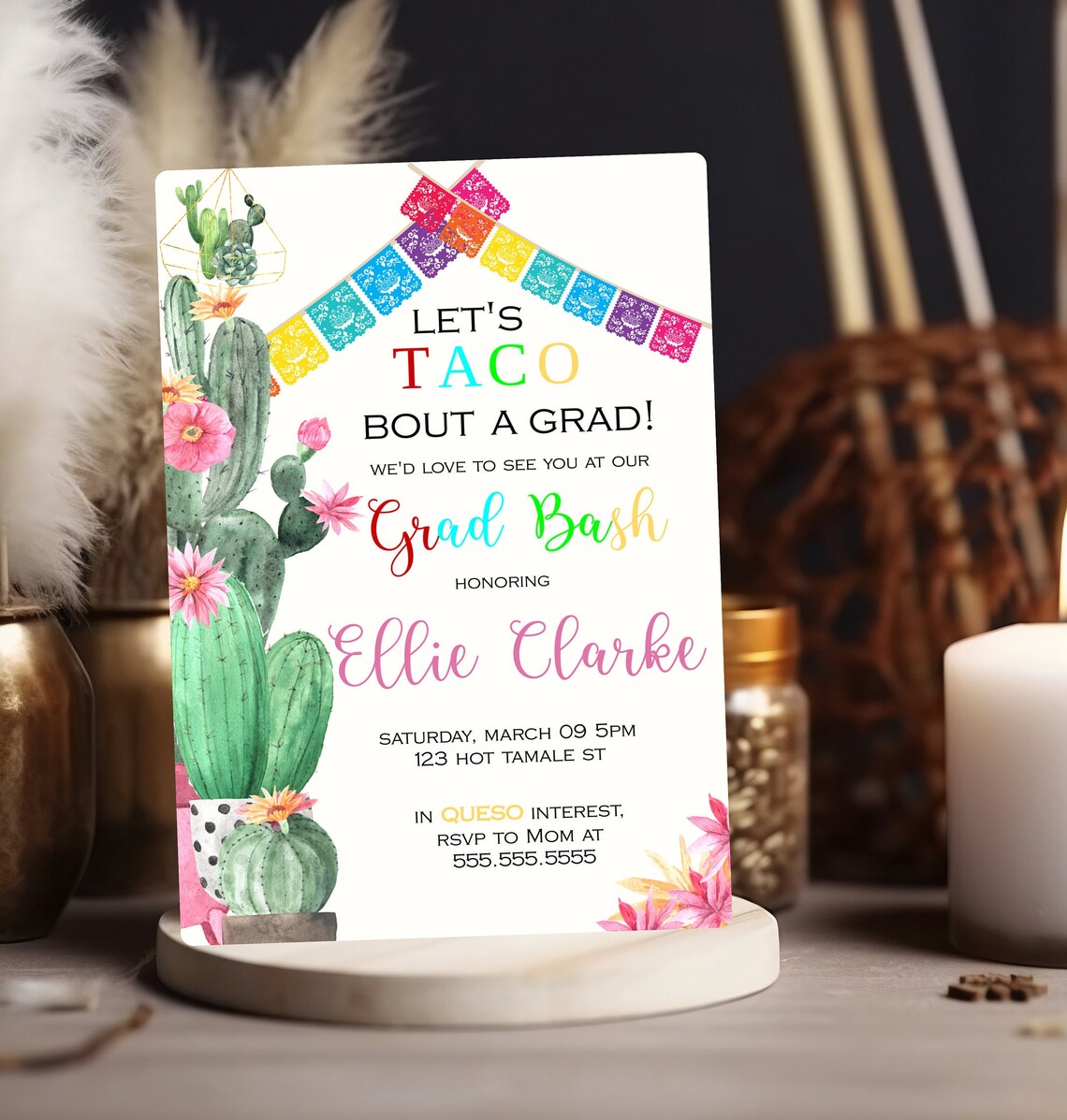 TACO Bout Graduation Invite- Fiesta Graduation Party Invitation- Class ...