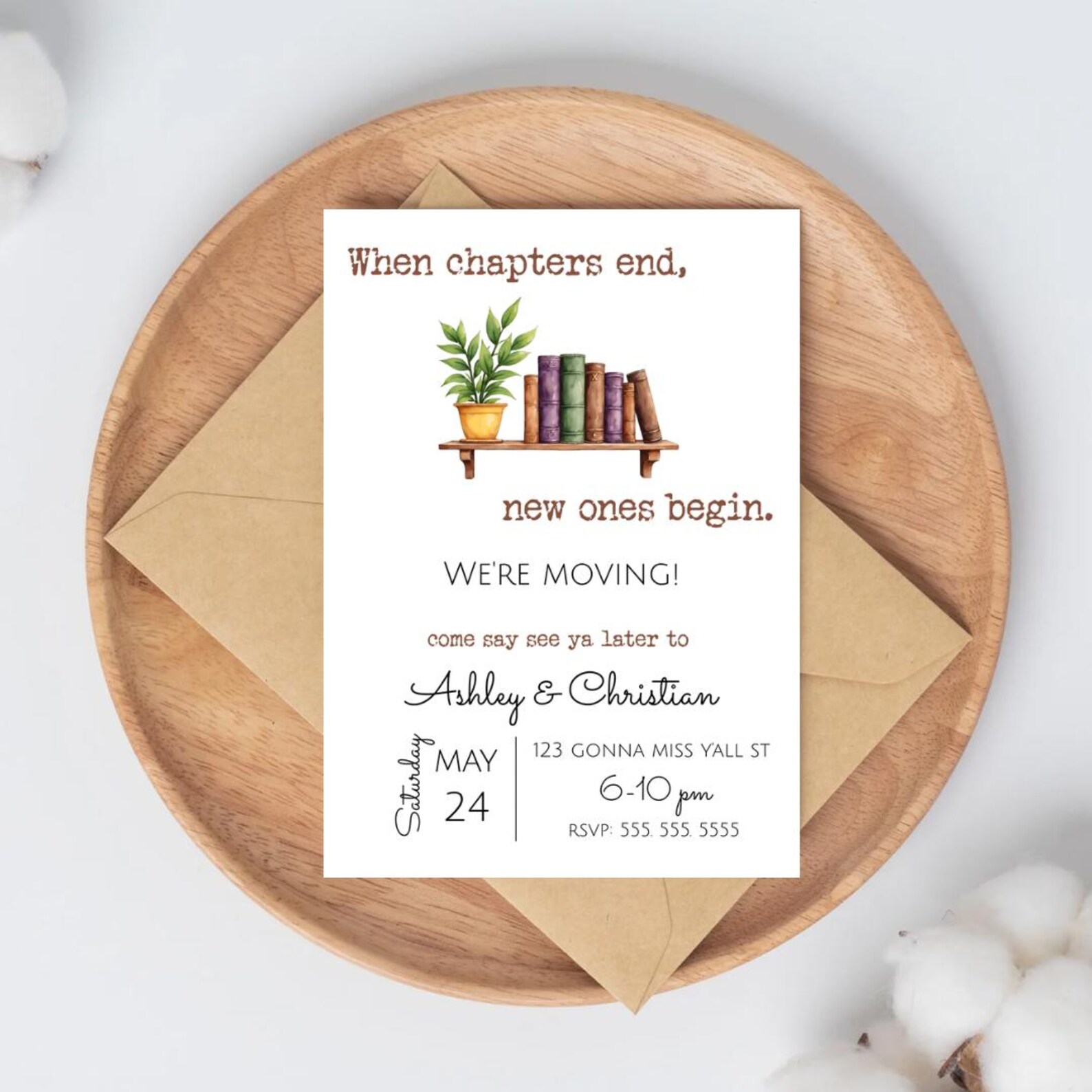 Going Away Party Farewell Moving Printable Invitation New Chapter ...