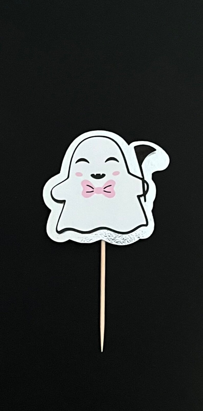 Cute Ghost Cupcake Toppers Girly Halloween Ghost Party Decor Custom ...
