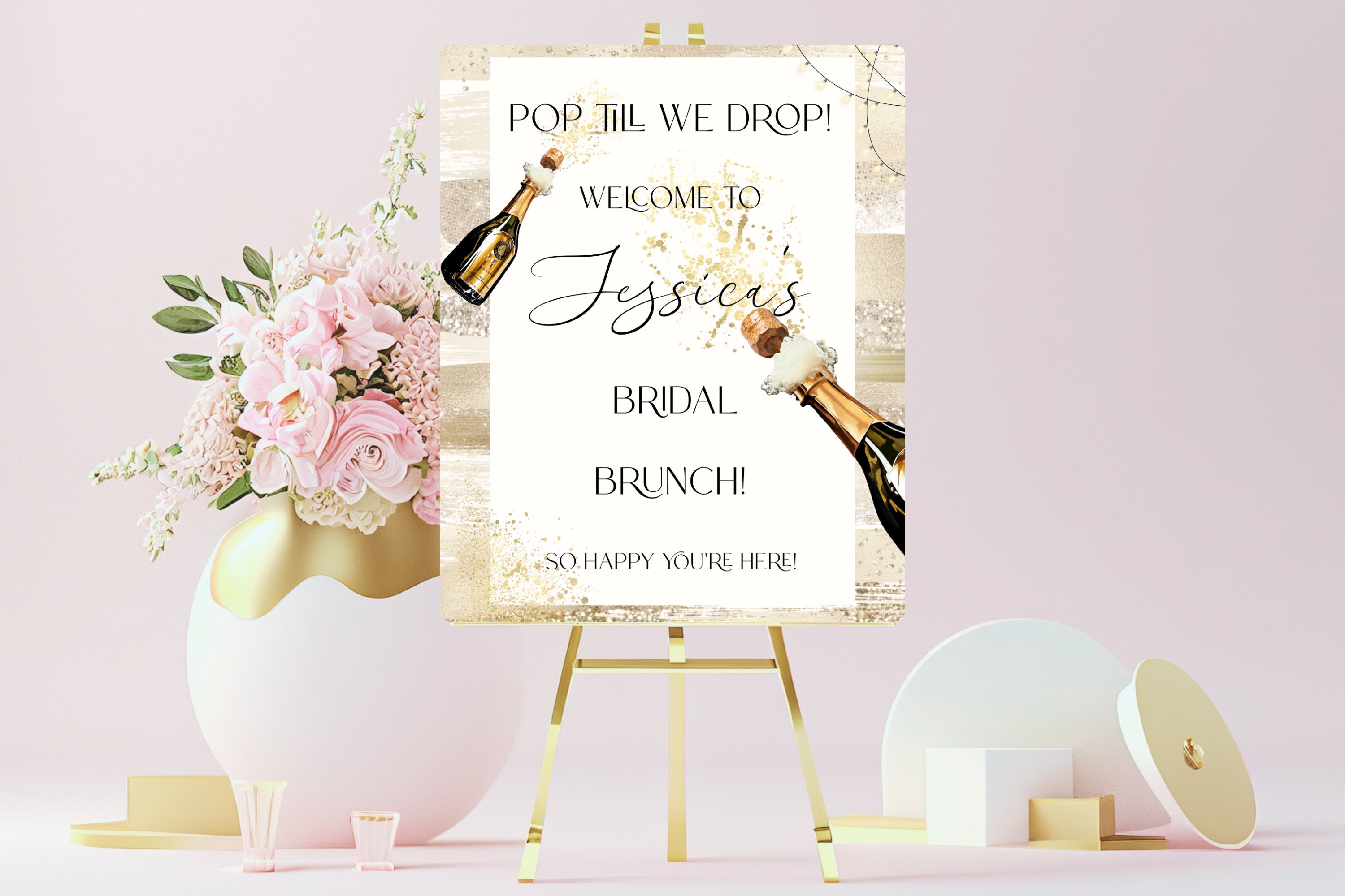 Pop the Champagne She's Changing Her Last Name Champagne Shower Welcome ...