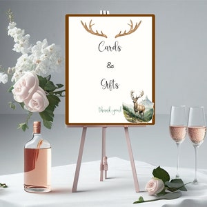 New Little Hunter on the Way Buck Hunting Sign Baby Shower Cards and ...