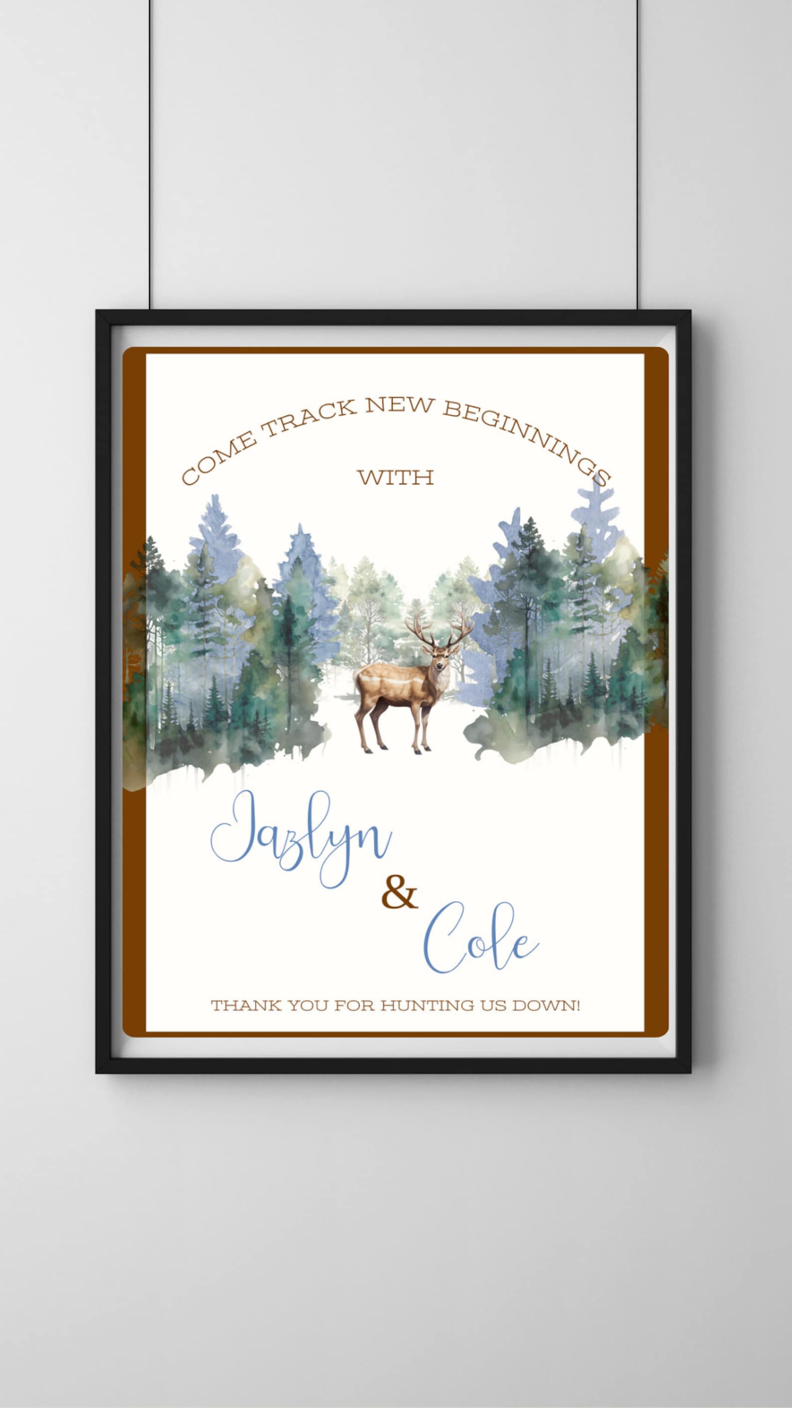 Deer Hunting Baby Shower New Little Hunter Welcome Sign Forest Theme ...