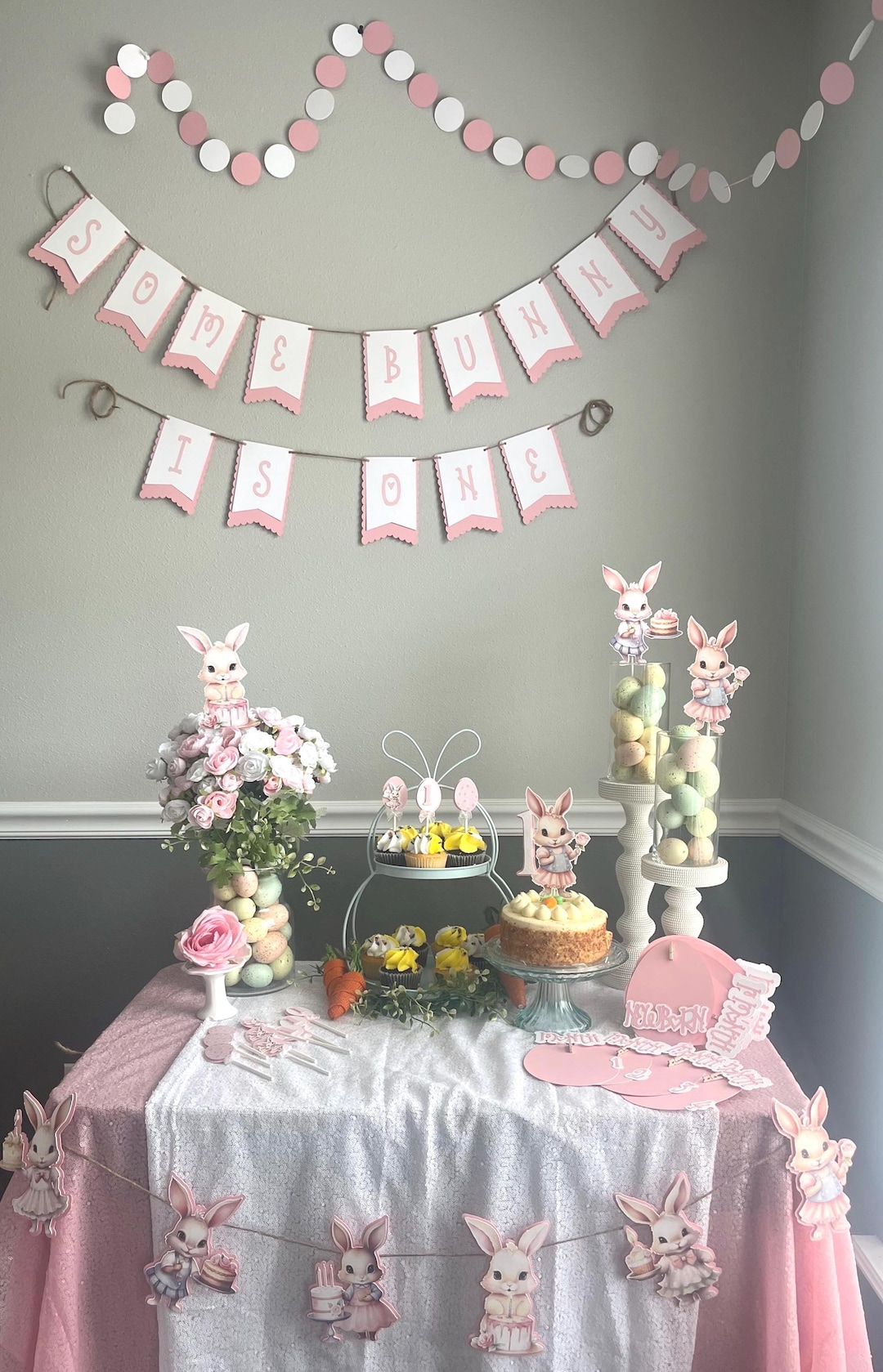 Some Bunny is One Party Decor Kit Bunny 1st Birthday Bundle Kids Party ...