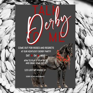 Talk Derby to Me Invite- Horse Racing Party- KY Derby Party Invite- Run ...