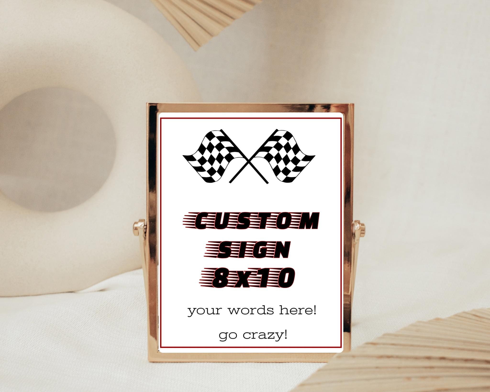 Need Four 4 Speed Race Car Birthday Party Sign Bundle Racing Favors ...