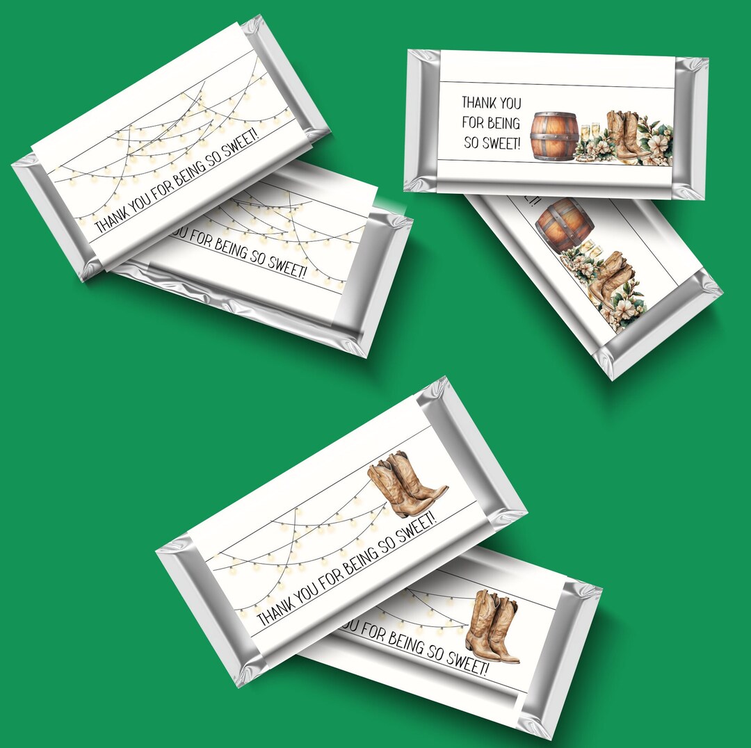 Boots and Bubbly Bridal Shower Favors- Engagement Chocolate Bar ...