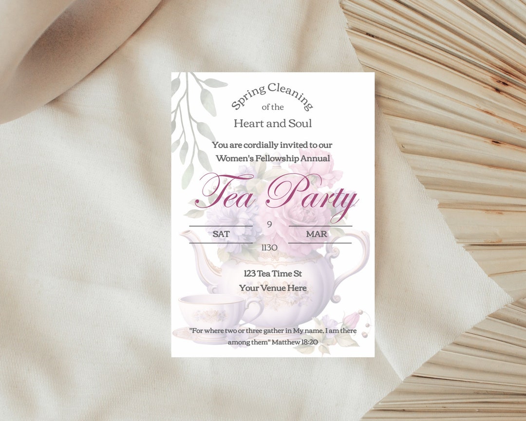 Women's Ministry Tea Party Invitation Women's Bible Study Tea ...