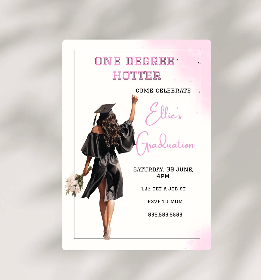Black Girl Graduate One Degree Hotter Grad Invite African American ...