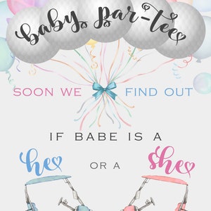 Golf Gender Reveal Printable Poster- Editable Welcome Sign for Baby ...