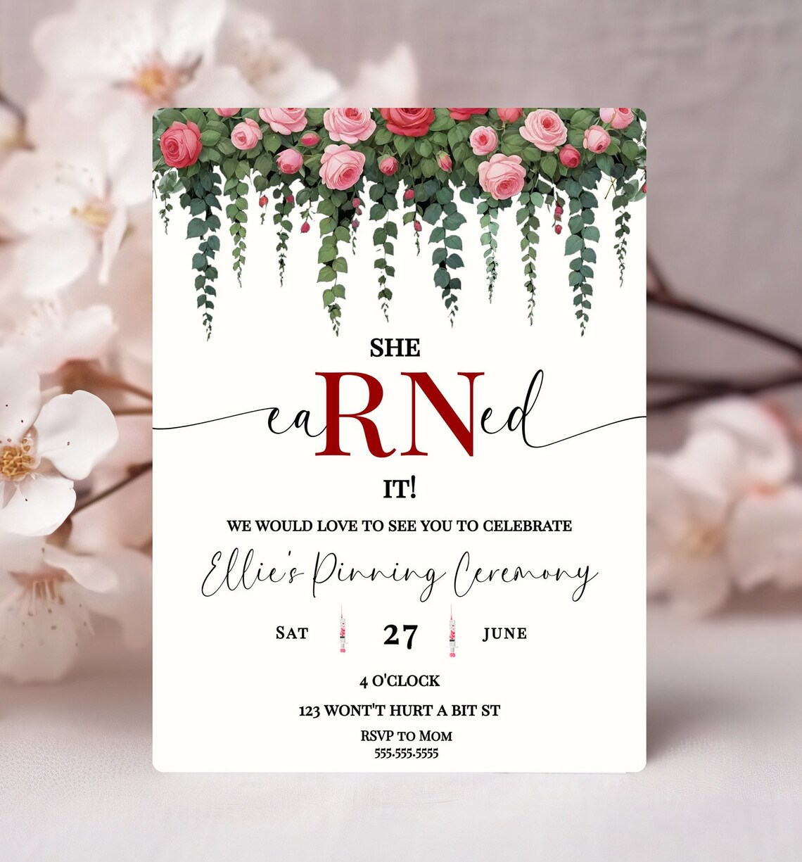 RN Pinning Ceremony Invitation- RN Grad Party- RN Graduation ...