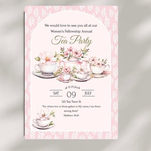 Women's Ministry Tea Party Invitation Women's Bible Study Tea ...