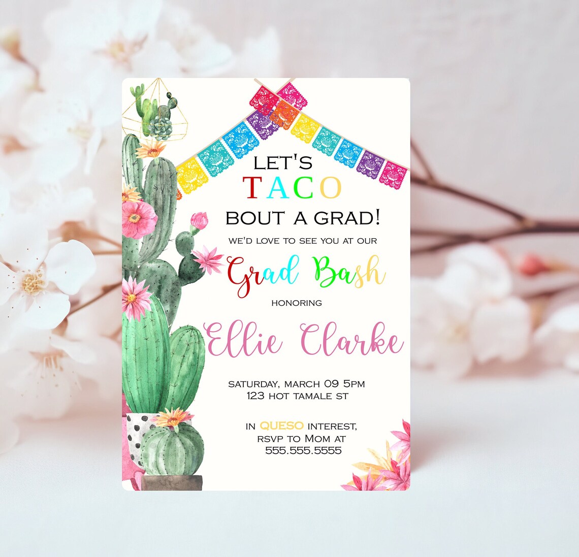 TACO Bout Graduation Invite- Fiesta Graduation Party Invitation- Class ...