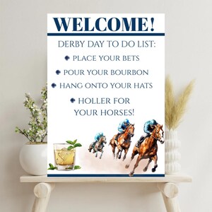 Derby Day Welcome Sign Horse Racing Party Kentucky Derby Hat Party Run ...