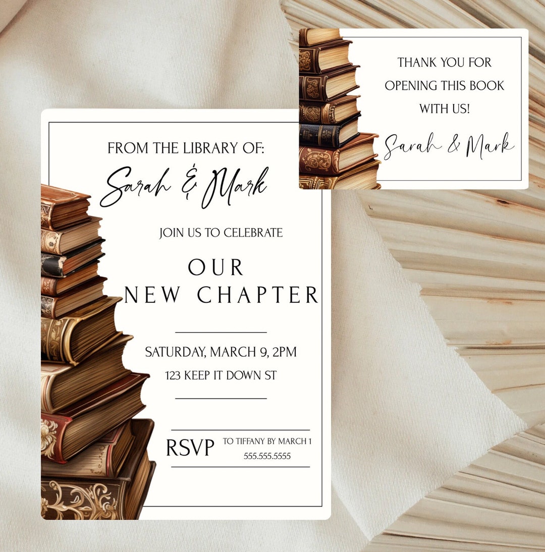 New Chapter Baby Shower Invite A New Chapter Begins Baby Shower- Book ...