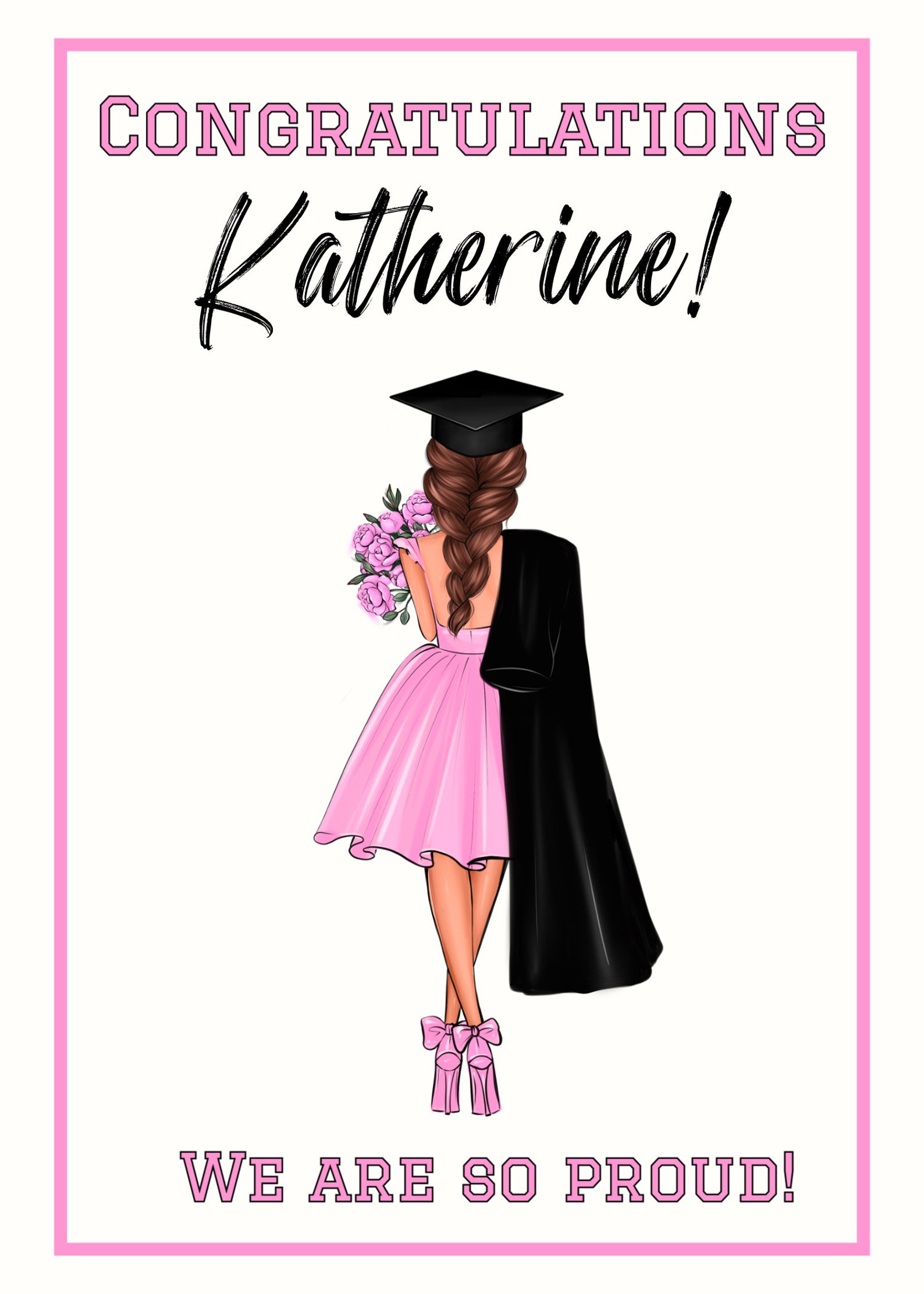 Graduation Congratulations Card for Girl 2024 Graduation Card Brown ...