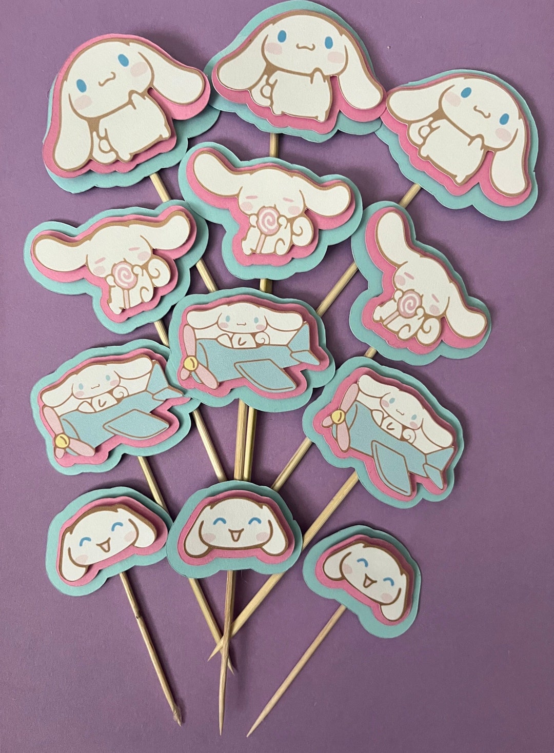 Cinnamaroll Cupcake Toppers- Custom Cinnamaroll Cake Picks- Kawaii ...