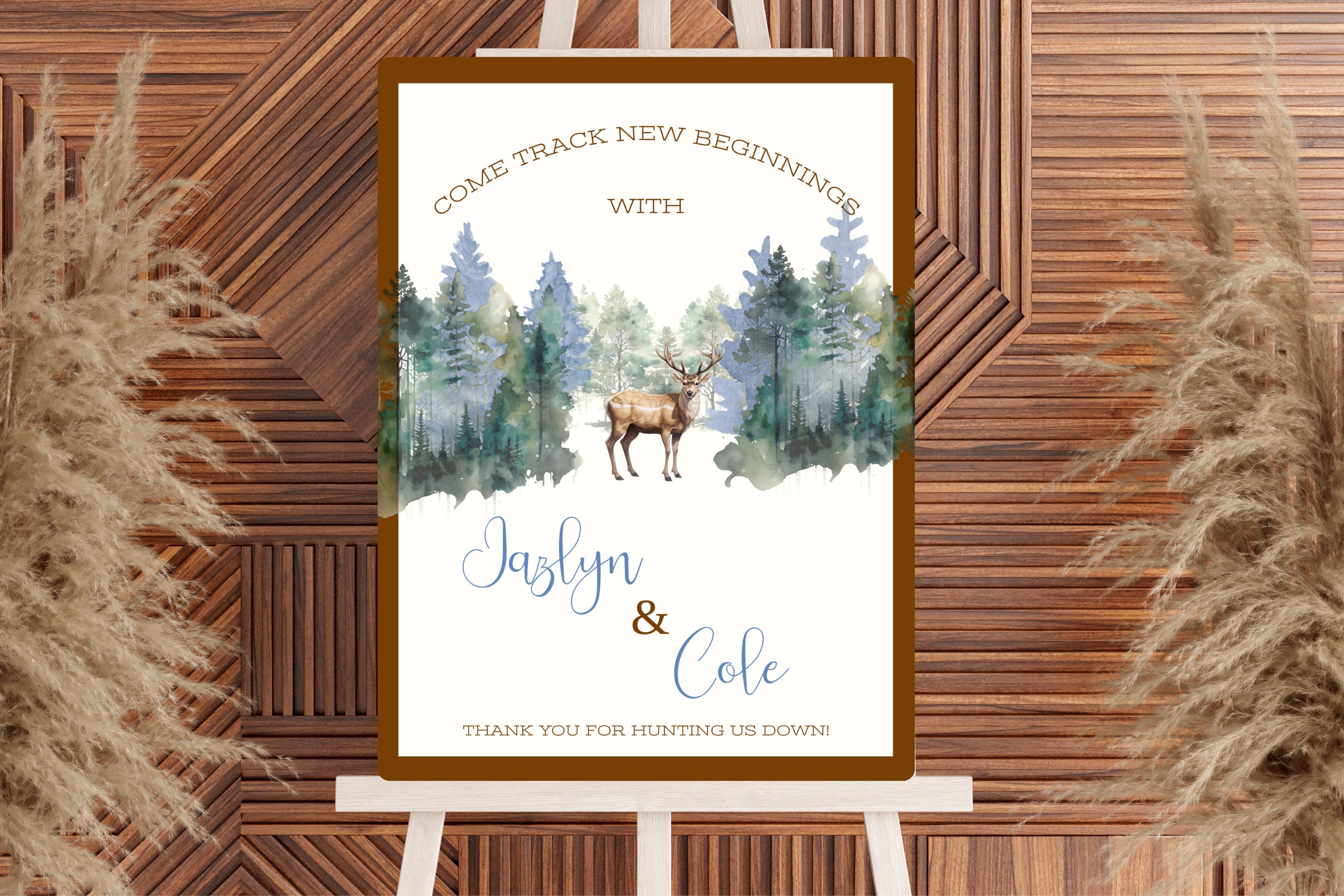 Deer Hunting Baby Shower New Little Hunter Welcome Sign Forest Theme ...