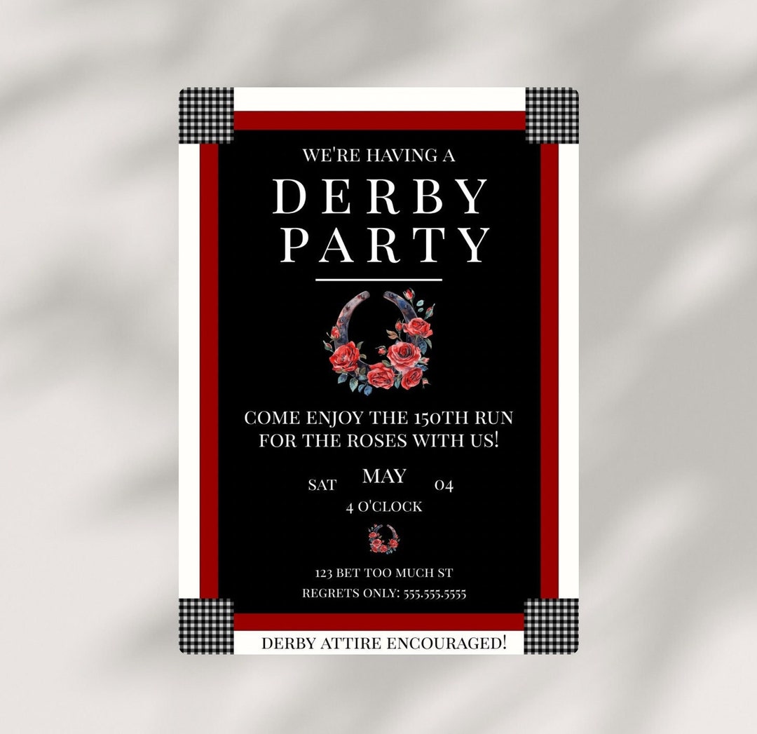 Derby Party- Derby Day Invitation- Derby Invite- Horse Racing Party ...