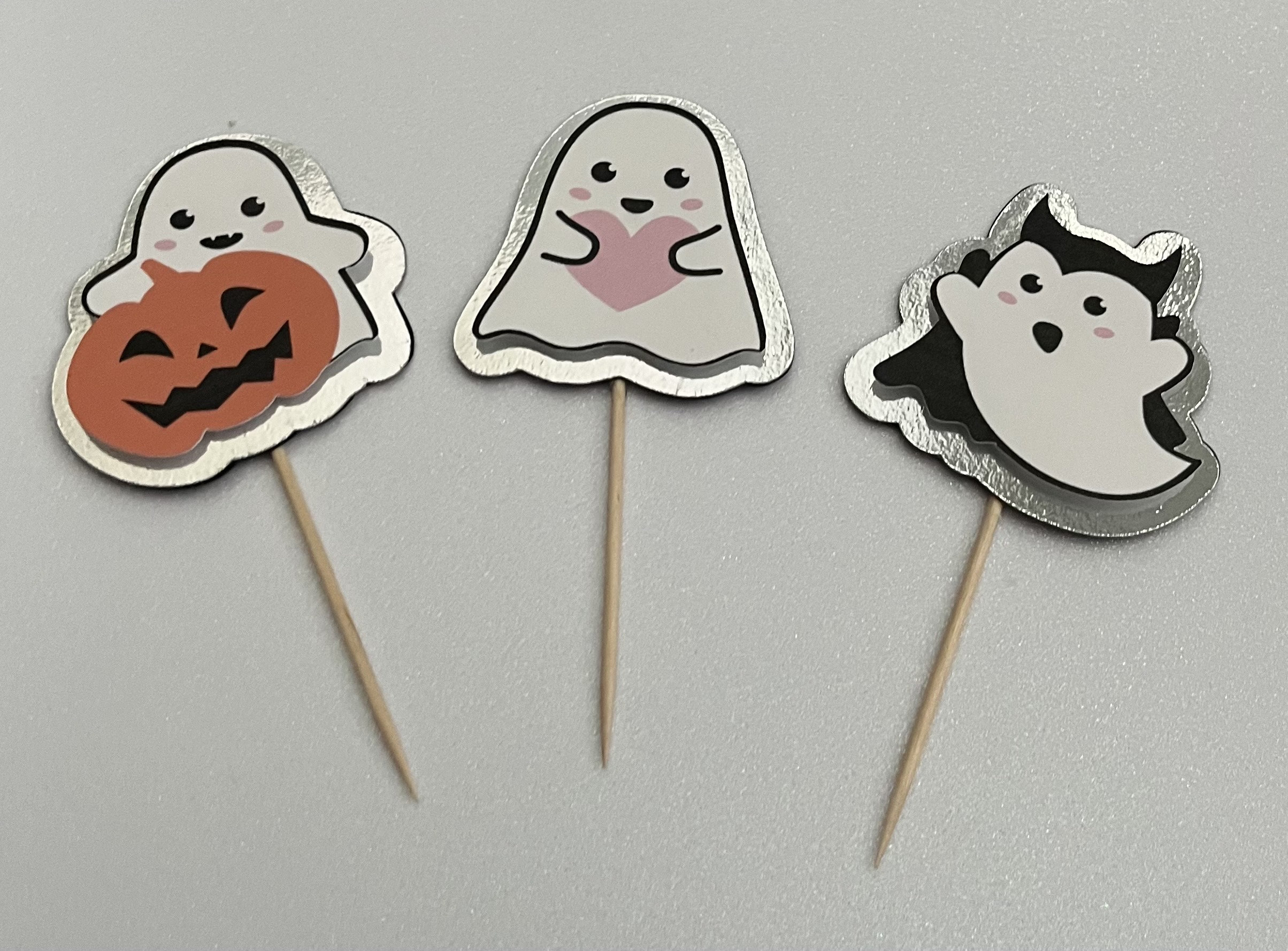 Cute Ghost Cupcake Toppers Girly Halloween Ghost Party Decor Custom ...
