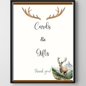 New Little Hunter on the Way Buck Hunting Sign Baby Shower Cards and ...
