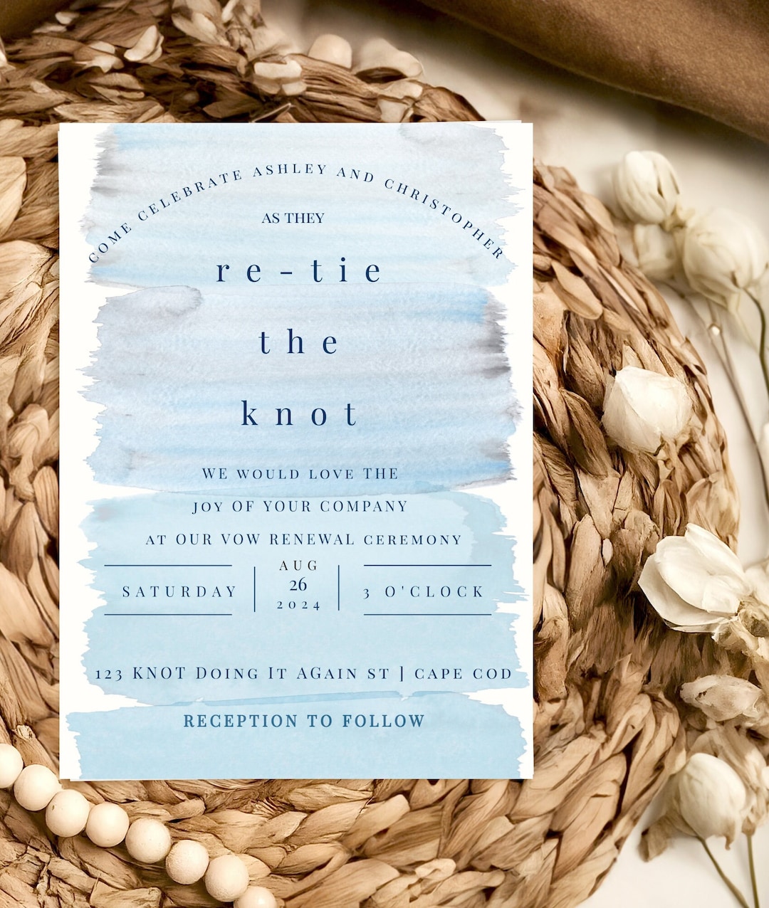 Vow Renewal Invite Vow Renewal Invitation 10 Year Anniversary Instant ...