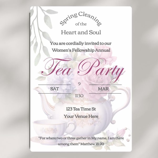 Tea Party Flyer - Etsy