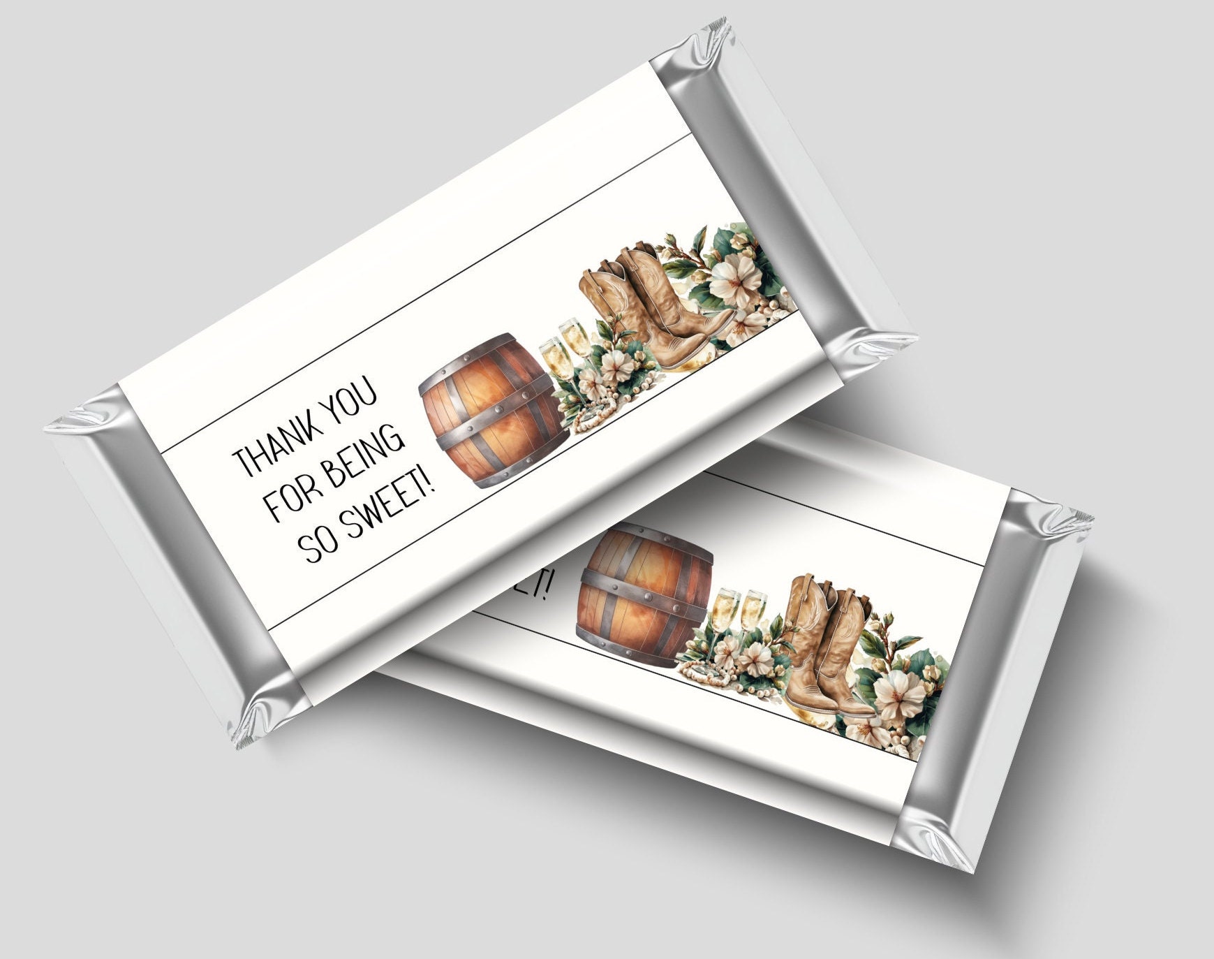 Boots and Bubbly Bridal Shower Favors- Engagement Chocolate Bar ...