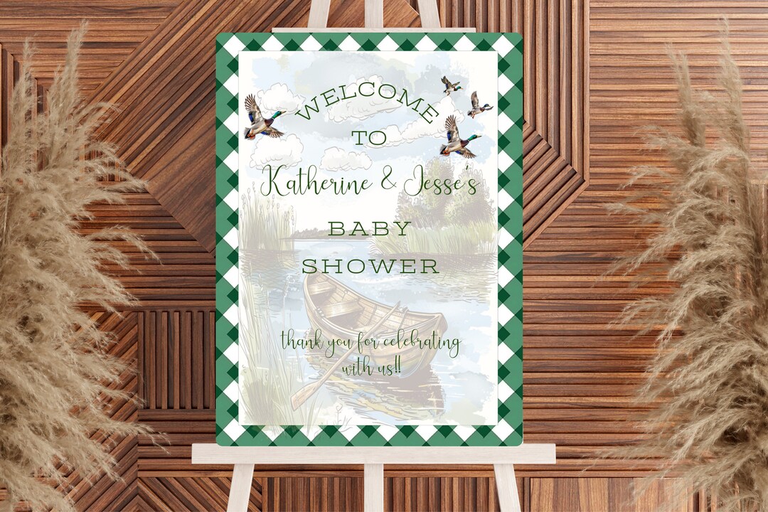 Mallard Duck Baby Shower Large Welcome Sign Co Ed Shower Duck Hunting ...