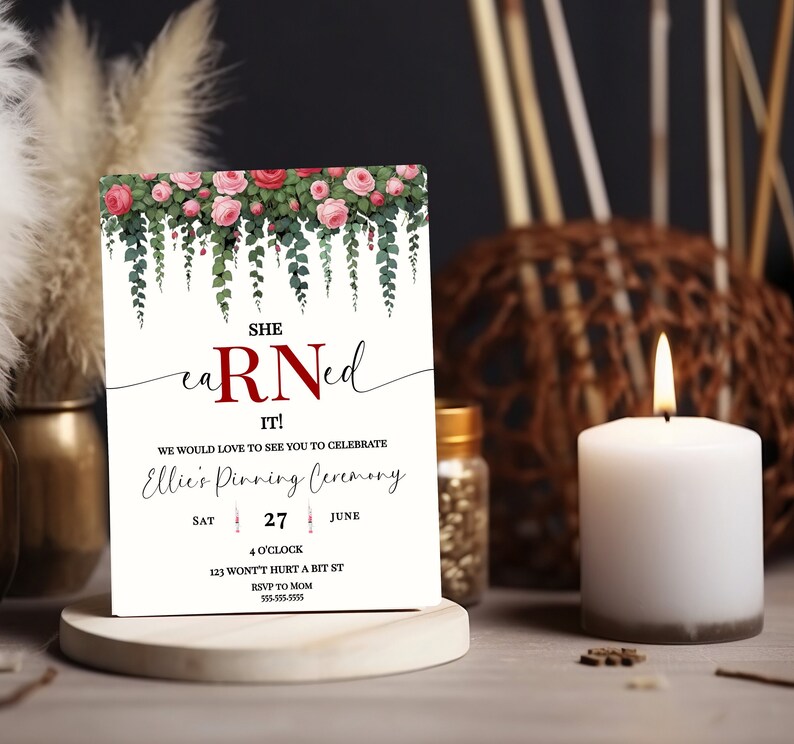 RN Pinning Ceremony Invitation- RN Grad Party- RN Graduation ...