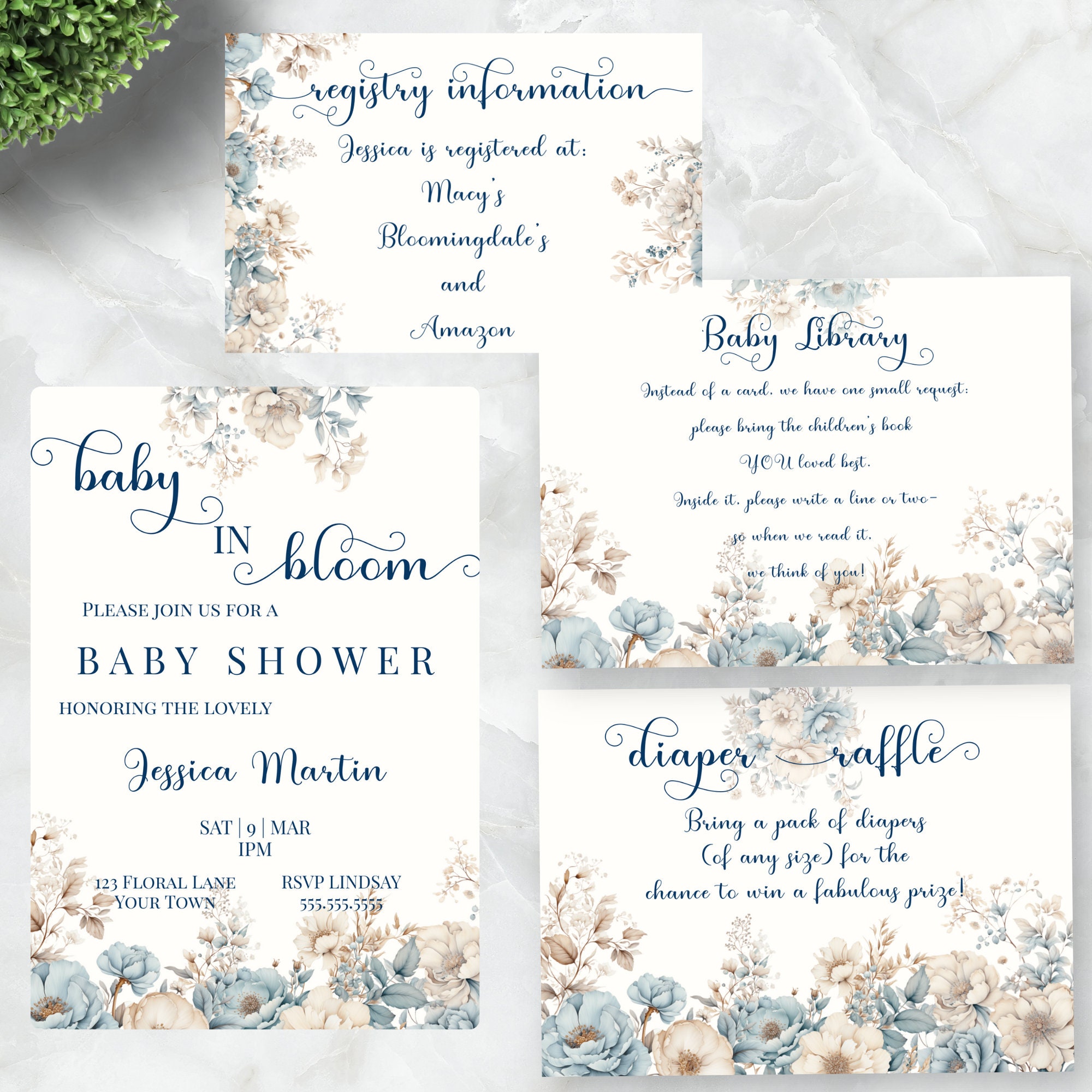 Blue Baby in Bloom Baby Shower Seating Chart Elegant Baby Shower Baby ...