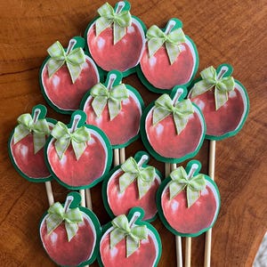 Cutie Pie Baking Birthday Cupcake Toppers Apple Party Decor Sweet as ...