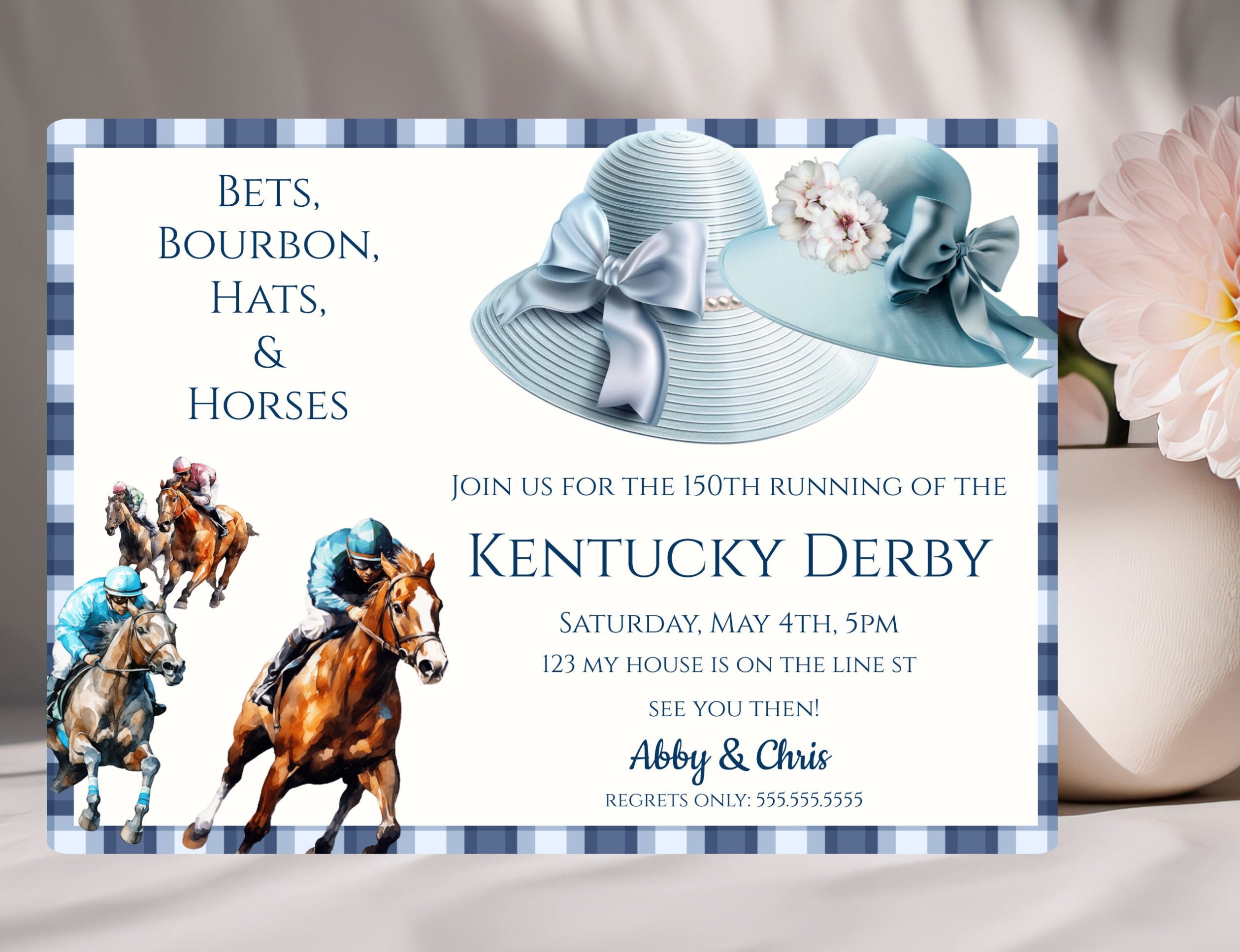 Horse Racing Party- Derby Invite- Derby Party Invitation- Run for the ...