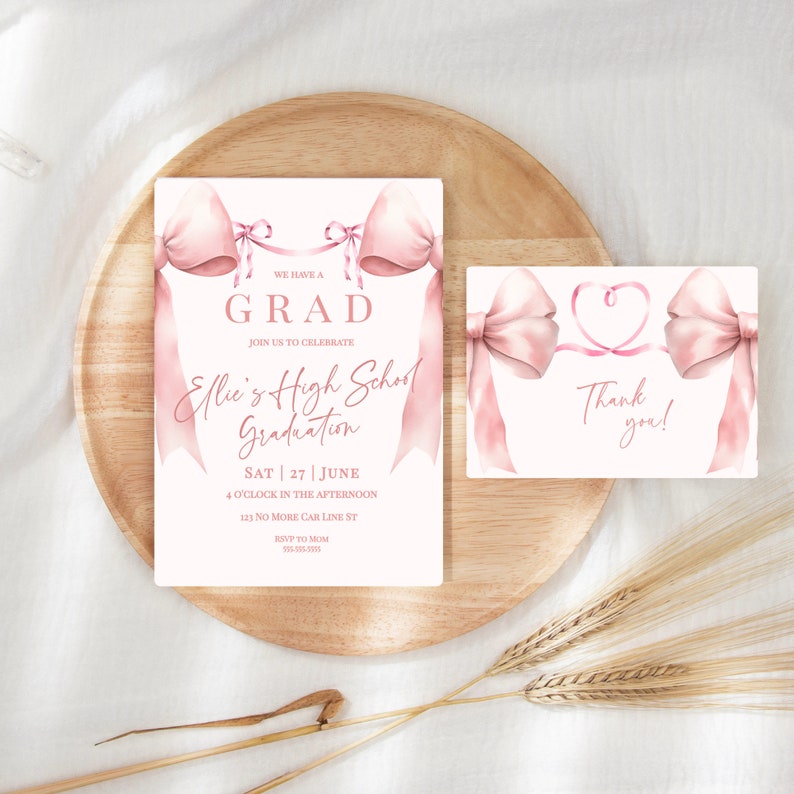 Coquette Graduation- Pink Bow Welcome Sign- Class of 2024- Pink Bow ...