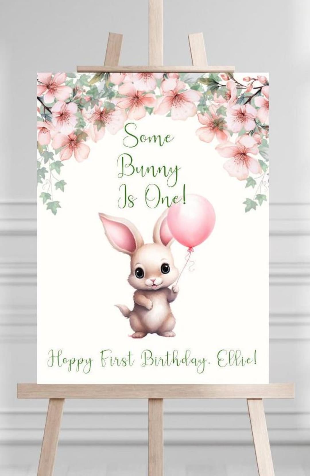Some Bunny is One Birthday Party Welcome Poster- Some Bunny is Turning ...